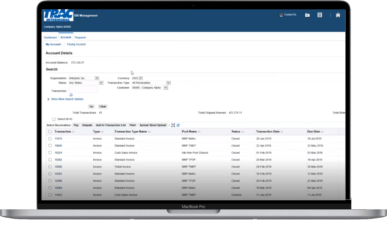 Bill Management - TRAC Intermodal